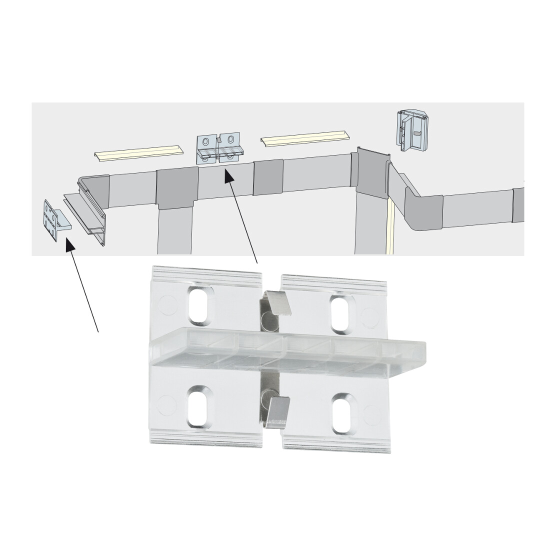 4er Set Paulmann 702.75 Duo Profil Fixture Befestigung LED Leiste Str ...